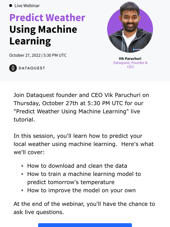 Dataquest: Learn how to predict the weather using machine learning | Milled
