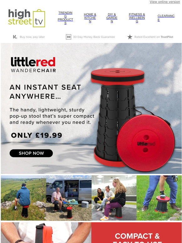 High Street TV: New in! Little Red WanderChair - the perfect chair ...