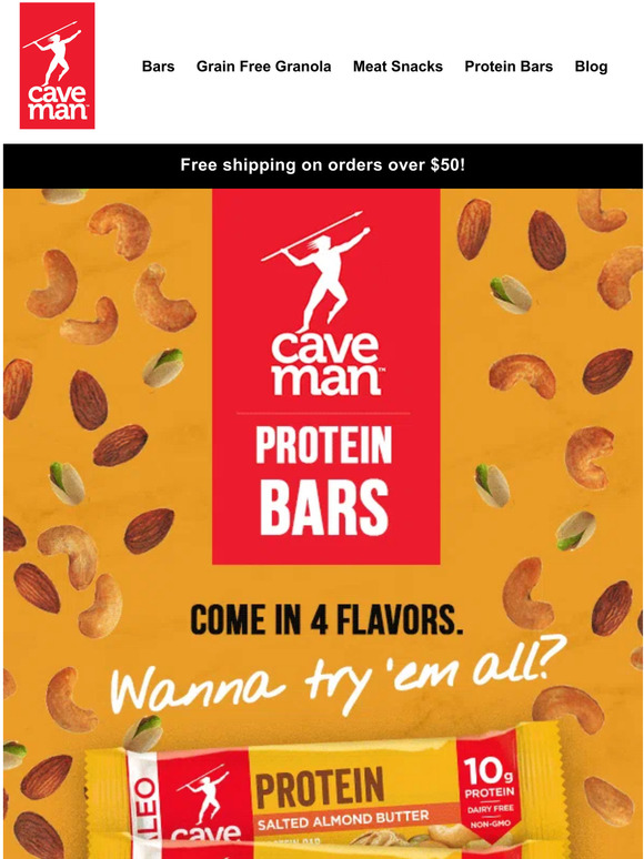 Caveman Foods, LLC: Our Caveman Protein Bars come in 4 delicious ...