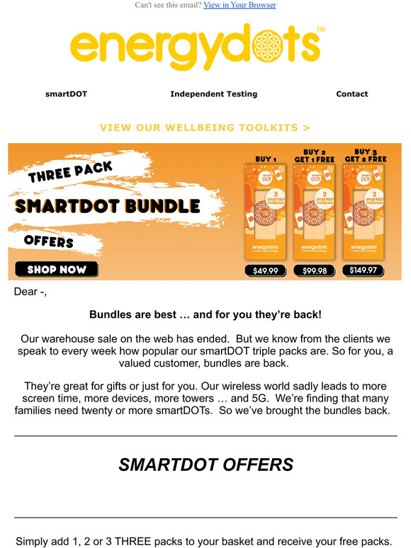 Energy Dots: SMARTDOT THREE PACK BUNDLE OFFERS YOU WON’T WANT TO MISS⚡️ | Milled