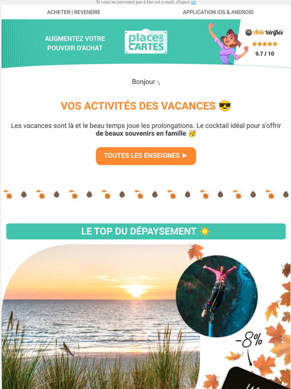 Place des Cartes: Votre sélection d'activités pour les vacances 🍂 | Milled