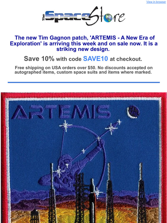 The Space Store: NEW! Artemis-A New Era of Exploration patch by Tim Gagnon | Milled