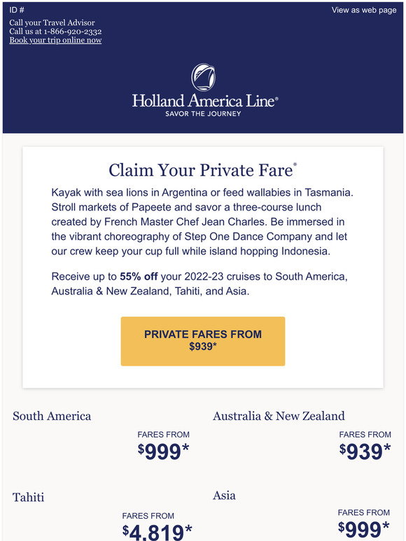 Holland America Line: Private Fares from $939 — Wonders of the World ...