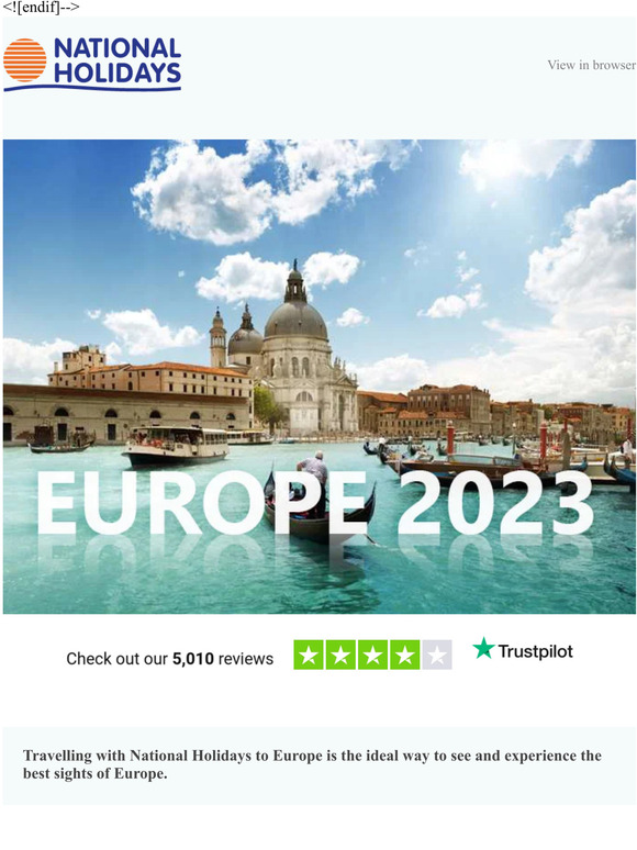 National Holidays: Experience the best sights of Europe | Milled