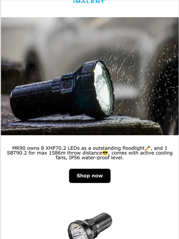 IMALENT: The Sci-Fi Flashlight MR90 - 50,000 Lm | Milled