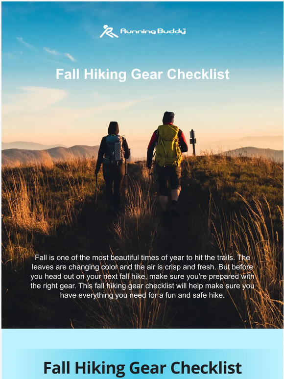 Running Buddy: 🍂 Fall Hiking Gear Checklist | Milled