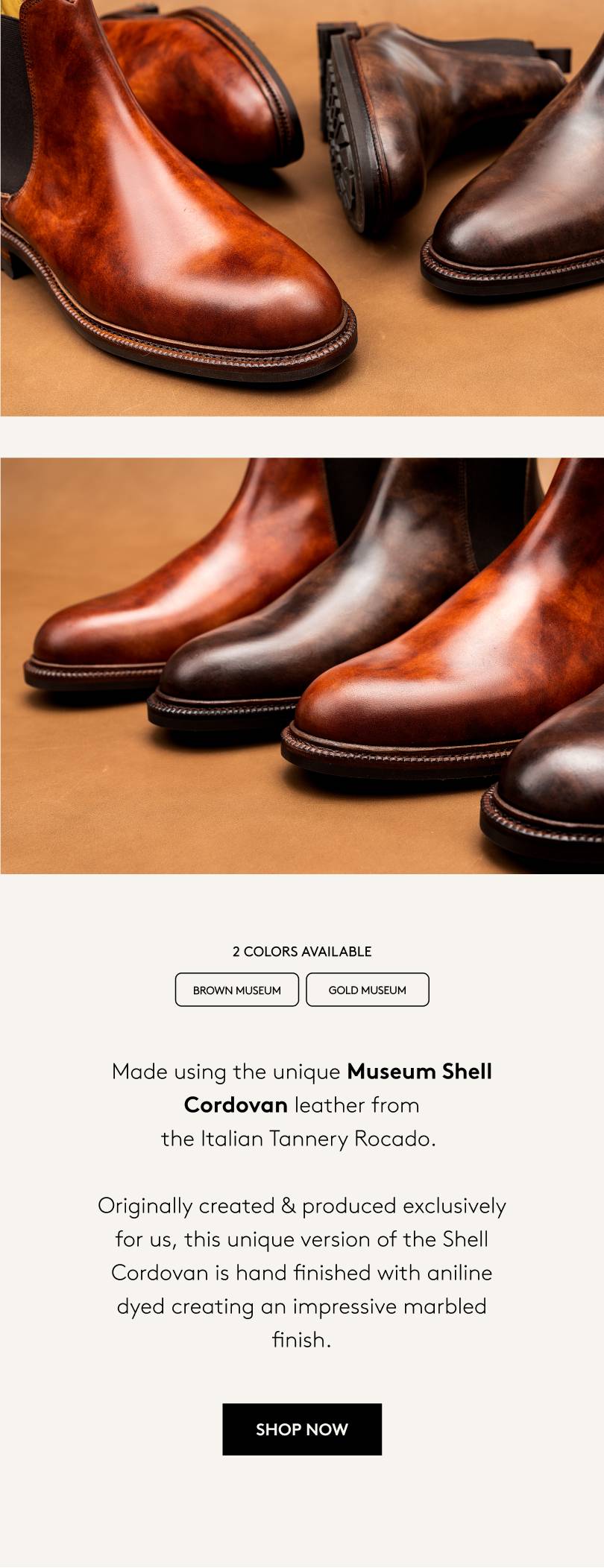 Meermin Shoes: Limited: Museum Shell Cordovan Chelseas | Milled