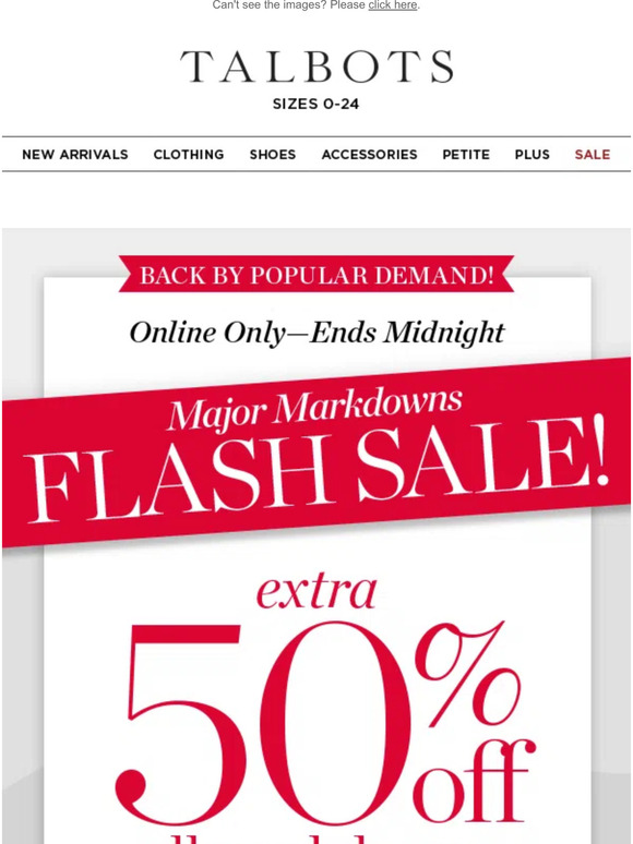 Talbots: Extra 50% off markdowns ⚡ ENDS MIDNIGHT ⚡ | Milled