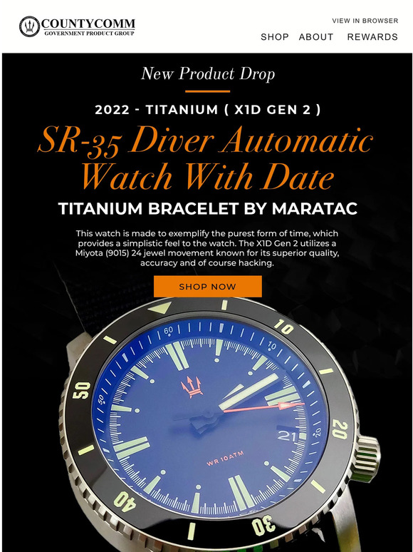 CountyComm: Brand New Gear 🇺🇸 Score a Maratac™ SR-35 Diver Watch ...