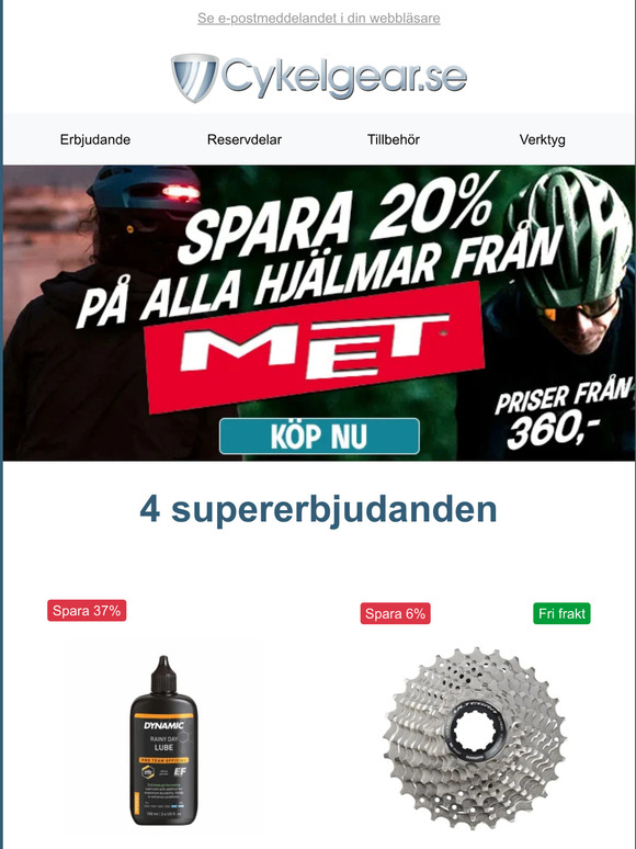 Cykelgear: Spara 20% på alla MET-hjälmar 🚲 Håll din cykel i toppform med bra ...