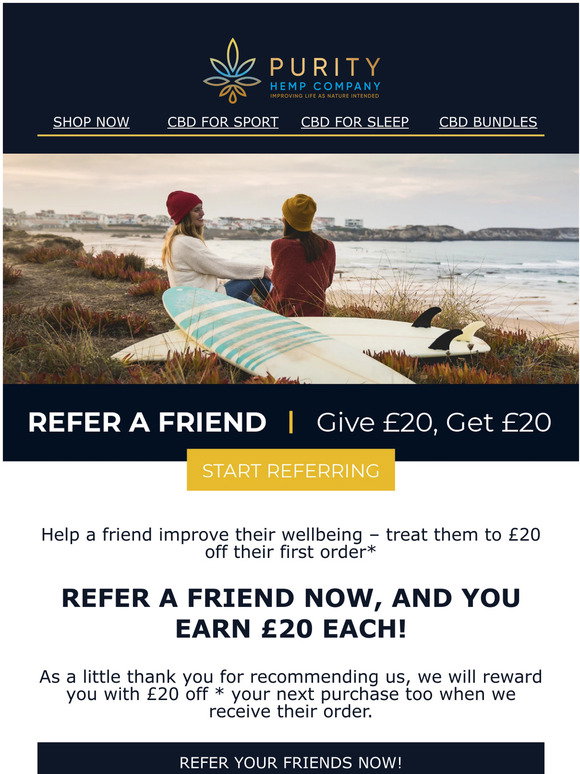 Purity Hemp Company: Here's how you can refer and earn!🤝 | Milled