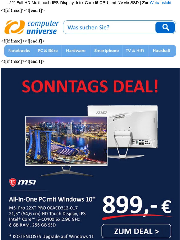 Computeruniverse DE: Leise und leistungsstark - der All-In-One-PC, der ...
