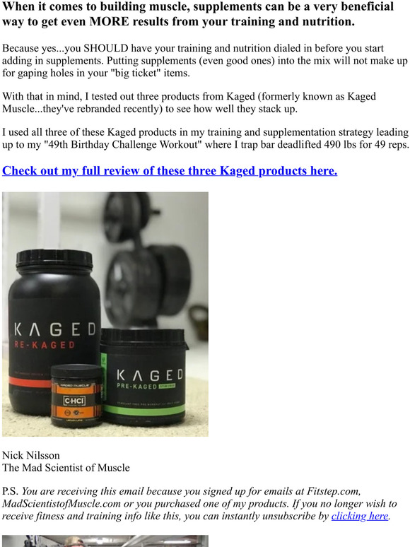 FitStep: [Review] Three muscle-building supplements from Kaged... | Milled
