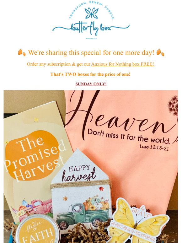 Butterfly Box: Anxiety Box + Harvest Box = YAY!!! 🥳 | Milled