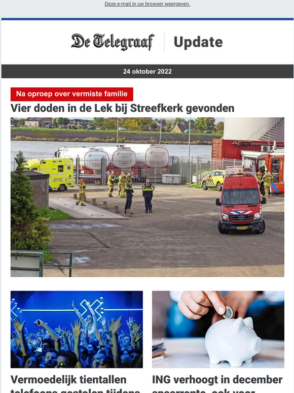 De Telegraaf: Vier lichamen uit de Lek gehaald | Milled De Telegraaf: Vier lichamen uit de Lek gehaald | Milled