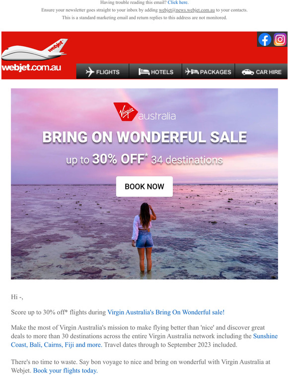 Webjet: $109 one-way to Melbourne! Virgin Australia flight sale | Milled