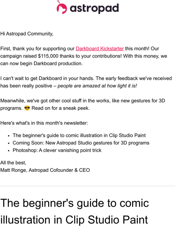 Luna Display: Astropad Monthly #5 - Getting started with Clip Studio ...