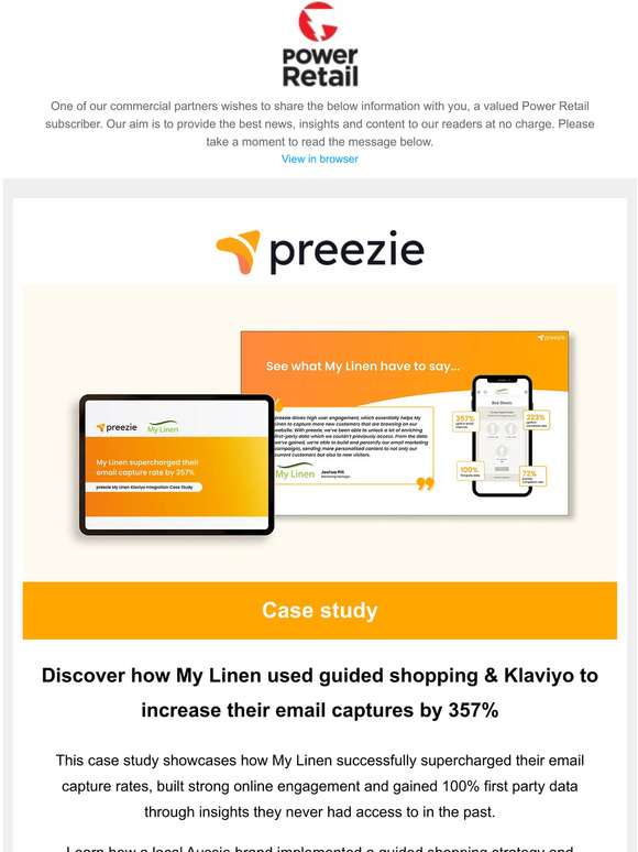 Power Retail: Case study: My Linen supercharged their email capture ...