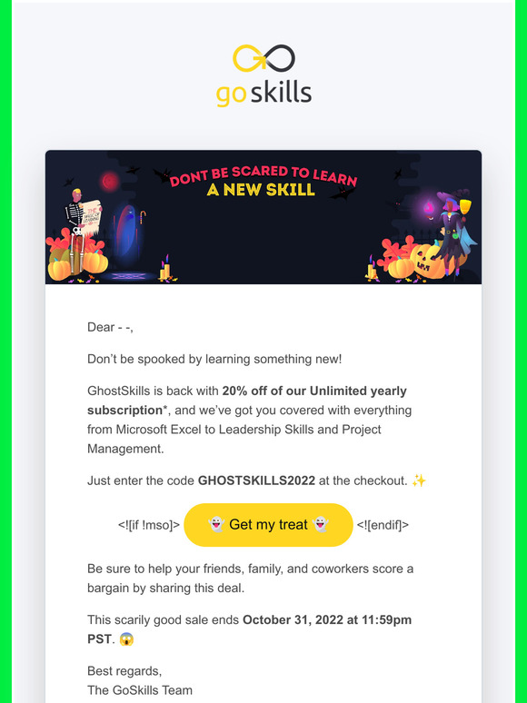 GoSkills: Feeling gourd like we should: 20% off! 🎃 | Milled