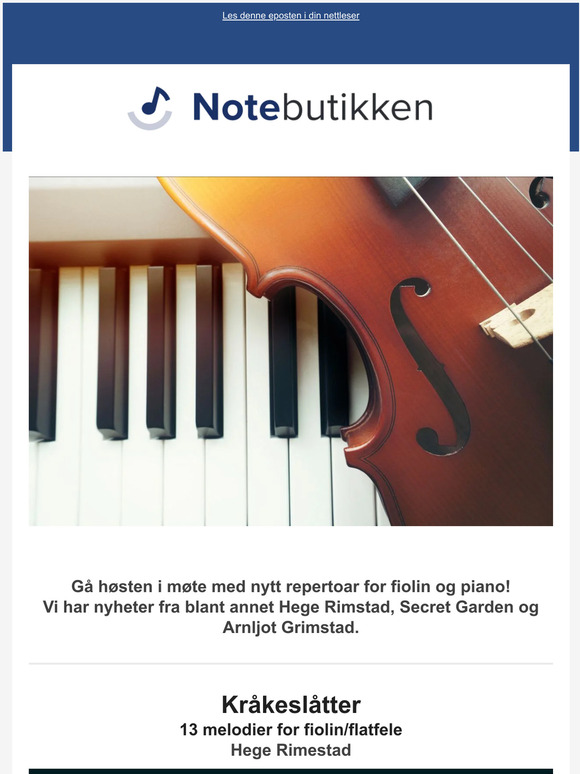 Notebutikken: Nyheter for fiolin og piano fra Notebutikken.no | Milled
