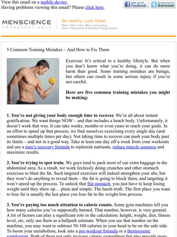Menscience: 5 Common Training Mistakes – And How to Fix Them | Milled