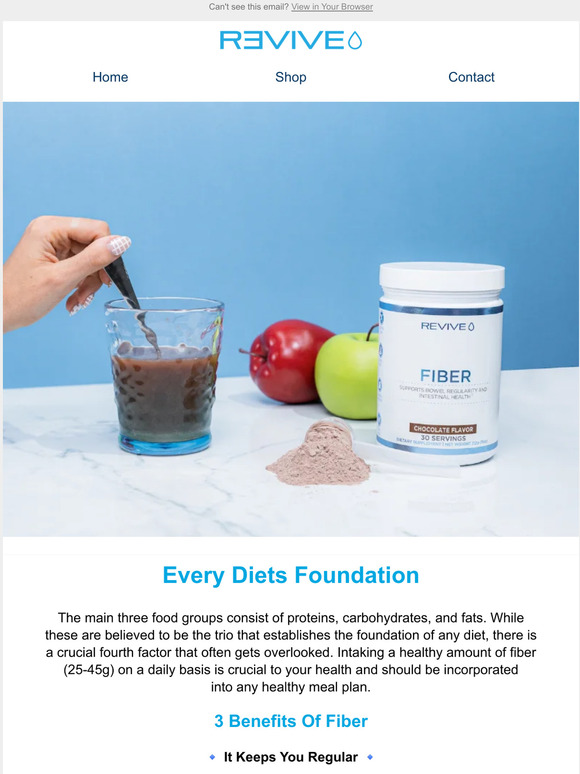 Revive Supplements: Did You Know These 3 Key Benefits Of Fiber? | Milled