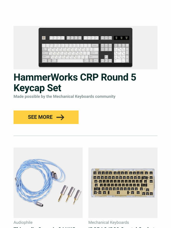 Drop: HammerWorks CRP Round 5 Keycap Set, Thieaudio Oceania 24AWG Litz ...