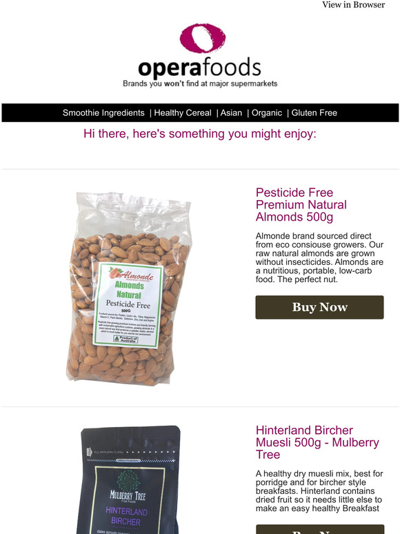 Opera Foods: Pesticide Free Premium Natural Almonds 500g and more ...