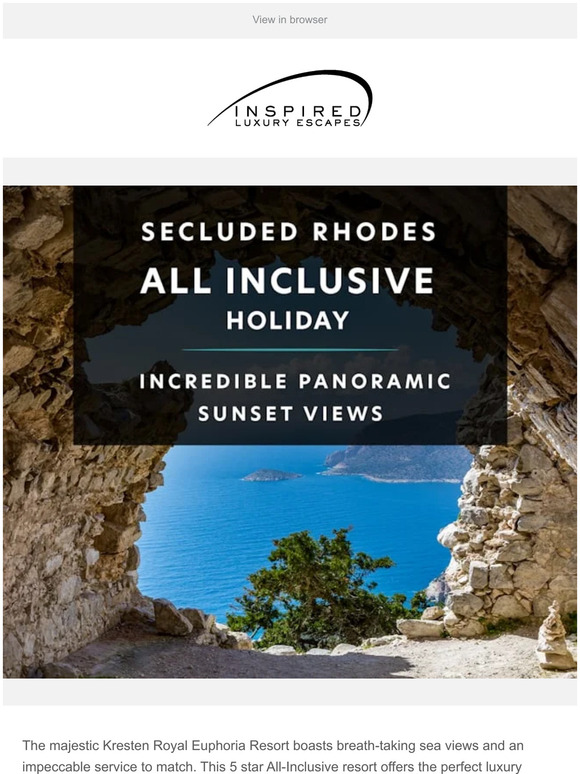 Inspired Luxury Escapes: Enjoy an All Inclusive Escape to Rhodes 🍹 | Milled