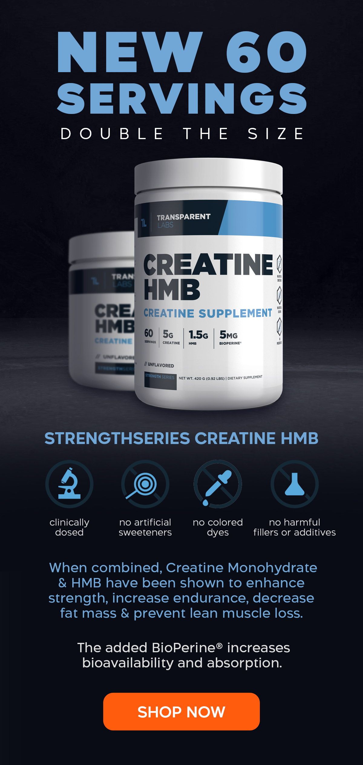 Transparent Labs: Creatine HMB Now Available in 60 Servings! | Milled