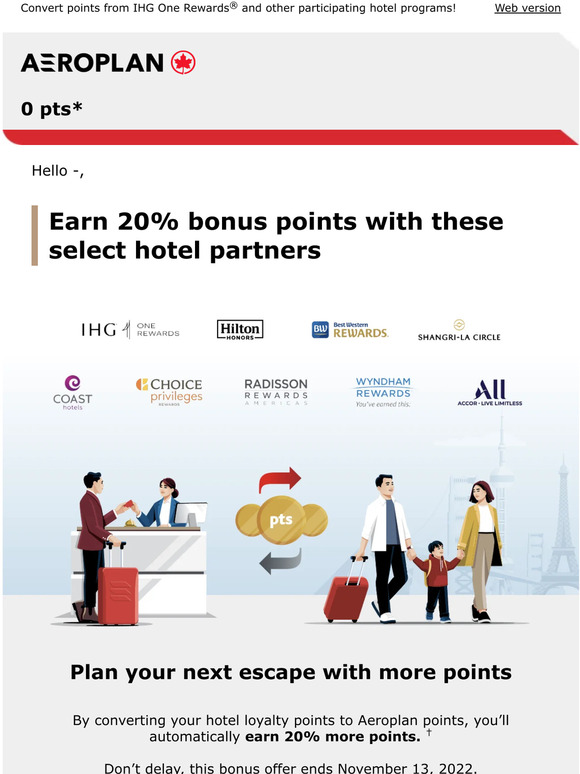 Air Canada: Earn 20% more when you convert your hotel points to ...