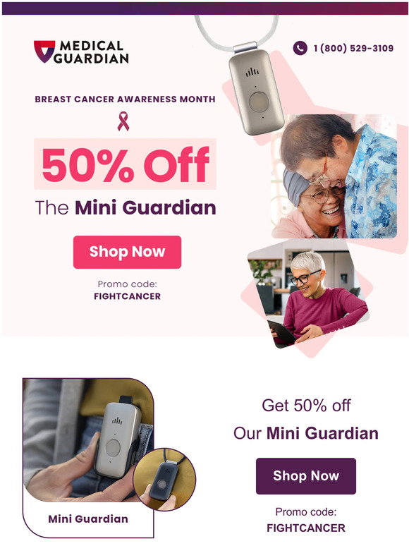 Medical Guardian: —, 50% off the #1-rated Mini Guardian | Milled