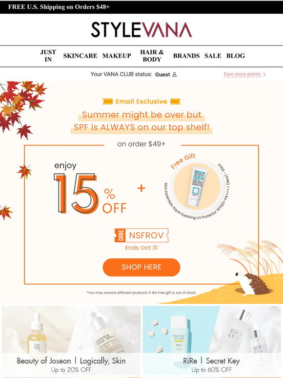 Stylevana: Re: cozy szn SPF + FREE GIFT & 15% OFF sitewide! | Milled