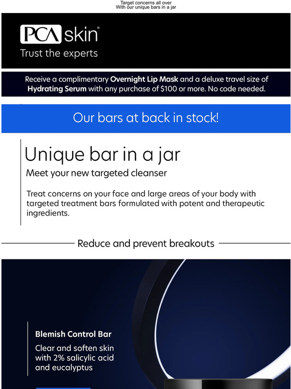 PCA Skin: Our targeted Treatment Bars are back in stock! | Milled