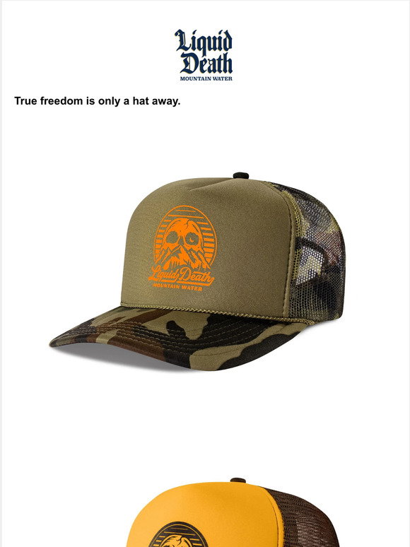 Liquid Death: RE: Truck Stop Death Hat | Milled
