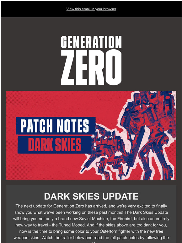 Generation Zero: New Update! Fight the Soviet Firebird and discover the ...