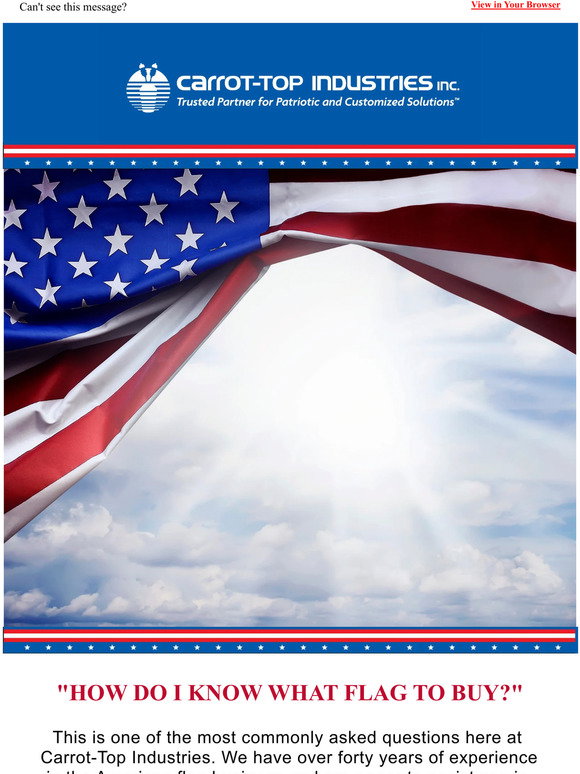 Carrot-Top: Check out our Flag Buying Guide! | Milled