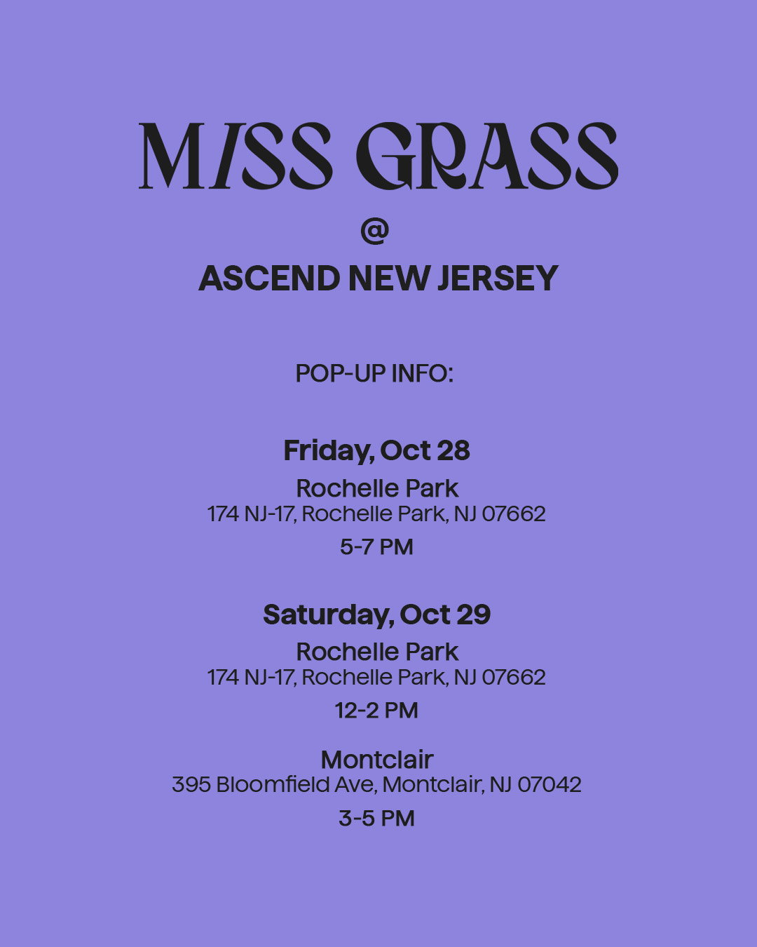 Miss Grass: 🚨 miss grass is now in new jersey 🚨 | Milled