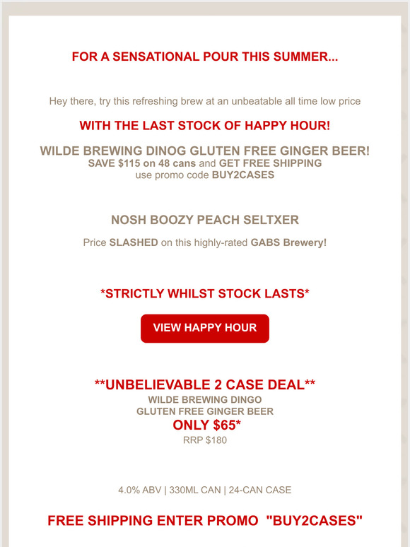 Craft Cartel: $115 OFF Wilde Brewing Dingo GF Ginger Beer 2 Case Offer ...