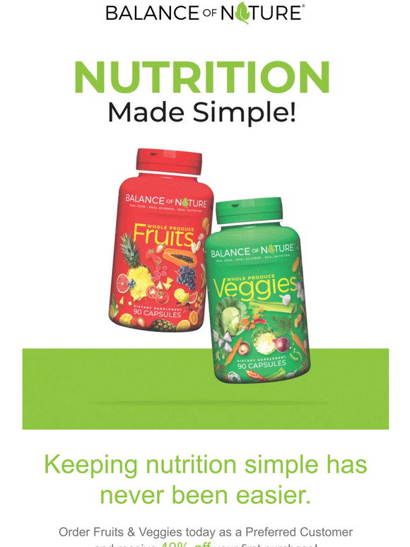 Balance of Nature: Keeping nutrition simple has never been easier | Milled