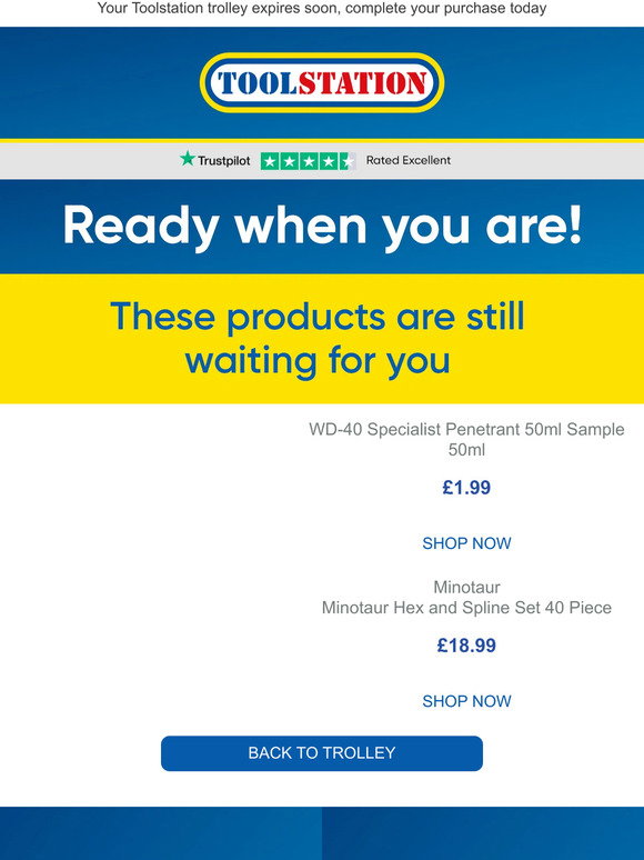 toolstation.com: Did you forget something, —? | Milled