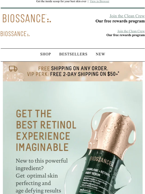 Biossance: Takes notes 📝 the Retinol 101 guide is here | Milled