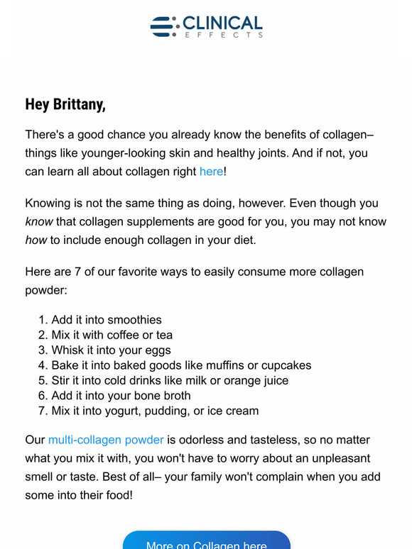 Clinical Effects: [Clinical Effects] 7 ways to include collagen powder ...