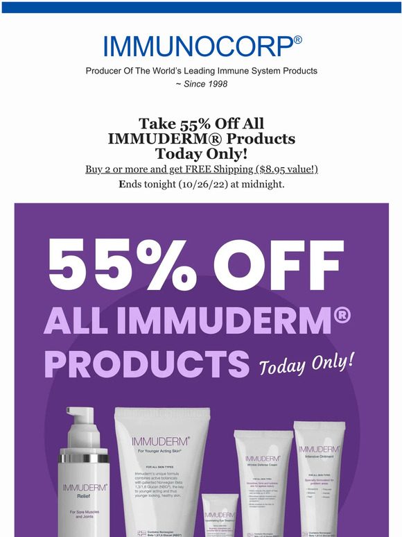 IMMUNOCORP: Want Beautiful Skin—55% Off All IMMUDERM® Products | Milled