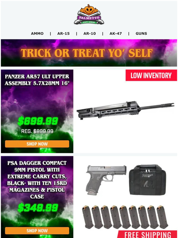 Palmetto State Armory: Low Inventory | Panzer AR57 ULT 5.7x28mm Upper ...