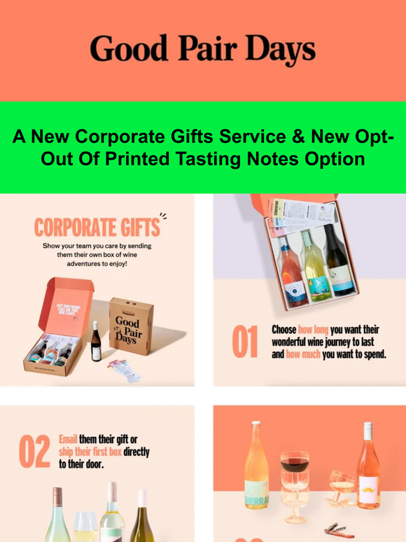 Good Pair Days: Product Announcement - Corporate Gifts & Tasting Notes ...