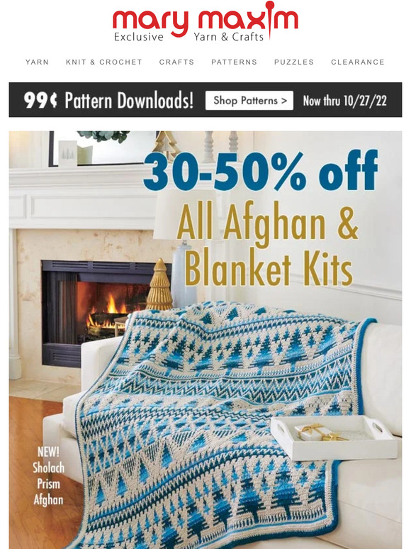 Mary Maxim: 30-50% Off Afghans + 99¢ Patterns Downloads | Milled