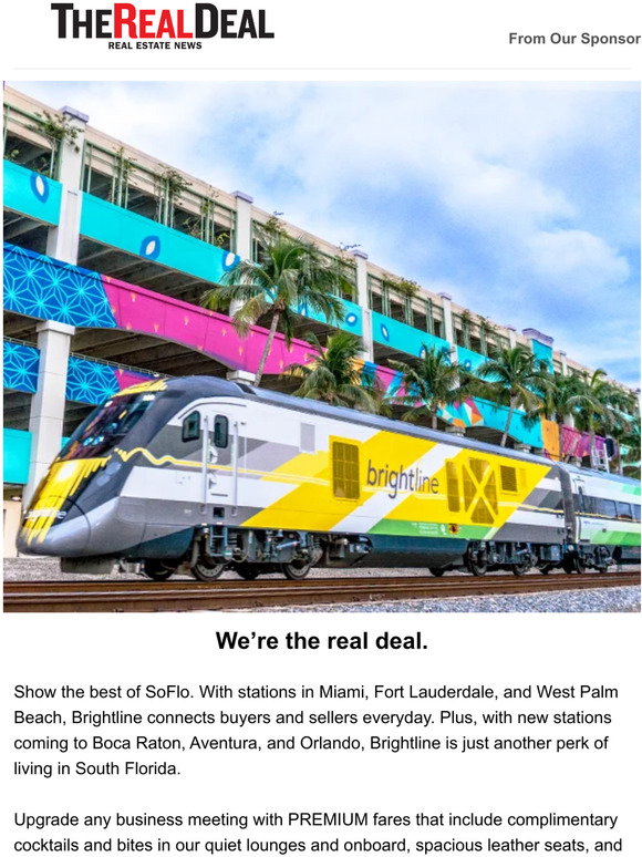 The Real Deal: Business Lunch? Meet Brightline. | Milled
