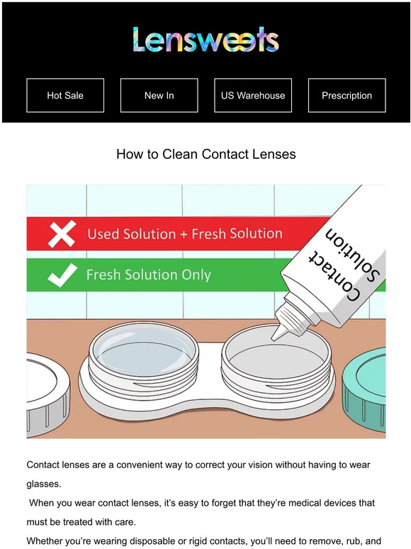 lensweets: How to Clean Contact Lenses | Milled