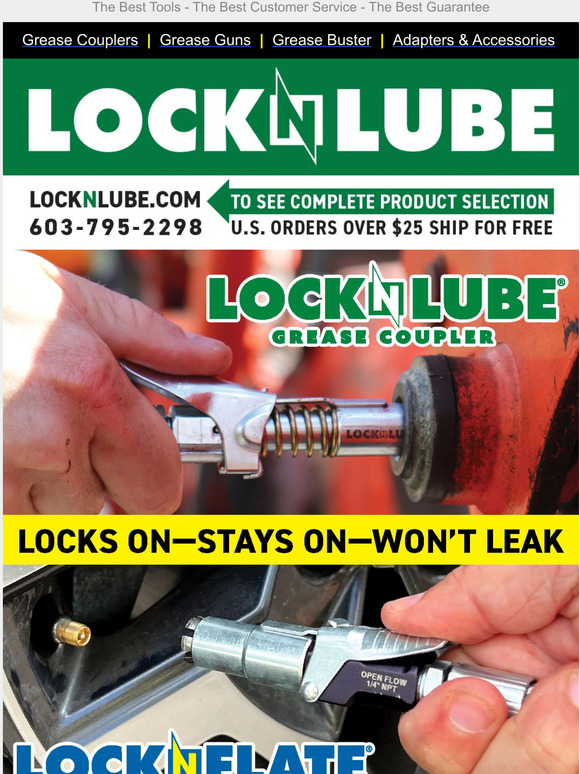 LockNLube: The LockNLube® Grease Coupler and the LockNFlate® Air Chuck ...